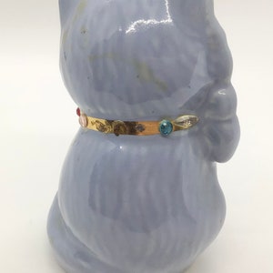 Vintage Blue Gold Hand Painted Kitty Cat Ceramic Figurine Coin Bank ...