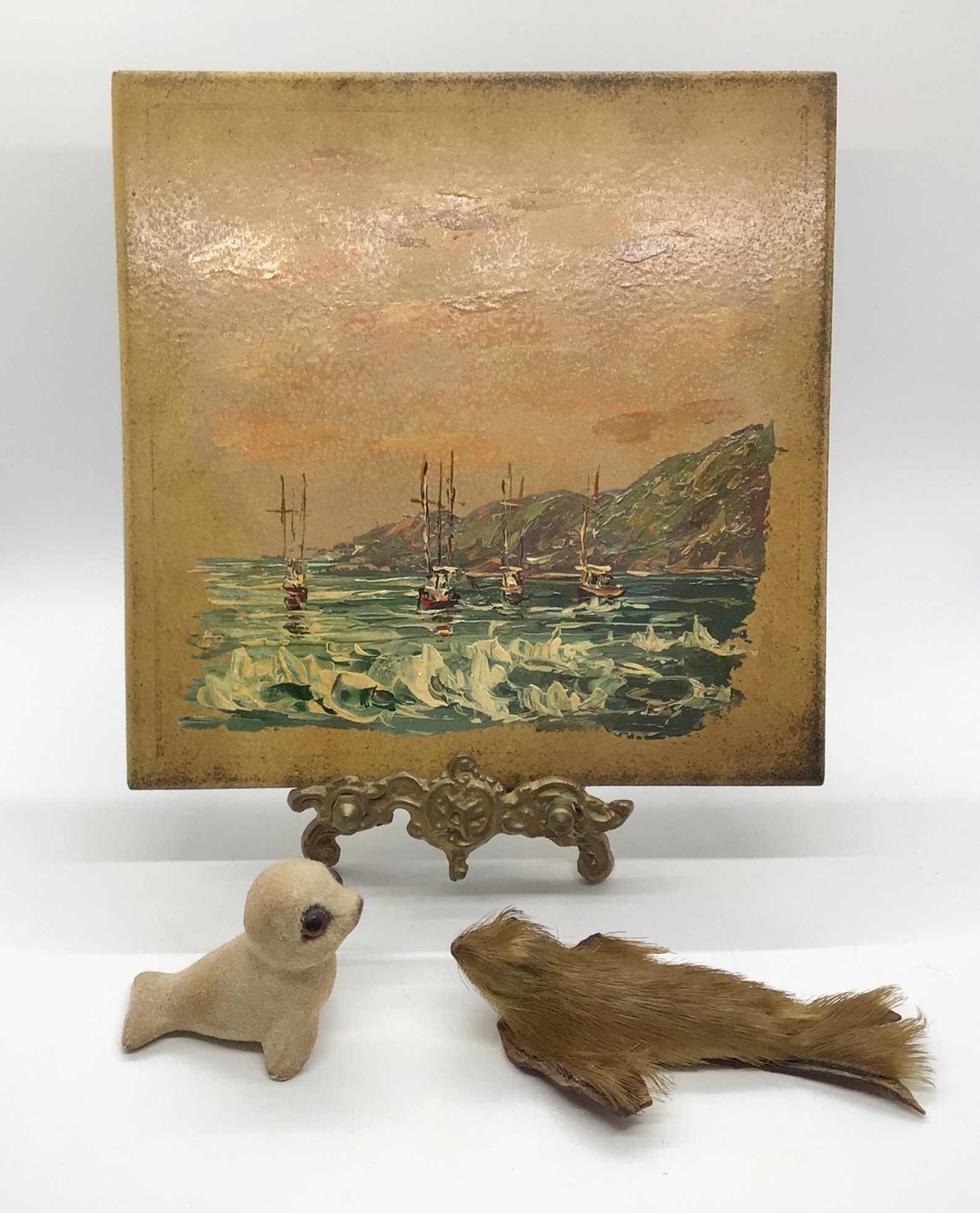 Vintage Faux Harbor Seal Taxidermy Nautical Figurine Home Decor One Eye ...