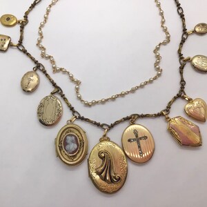 Antique Vintage Lockets Religious Pendant Memory Keepers Loaded ...