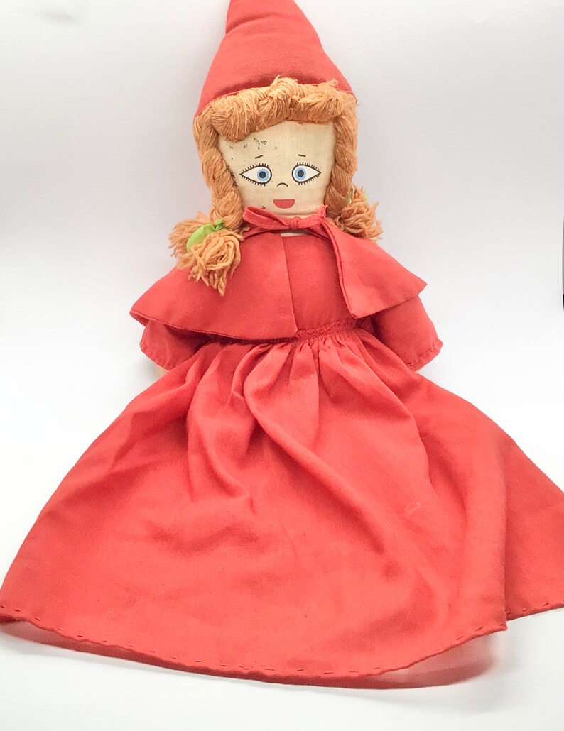 Vintage Little Red Riding Hood Half Doll Distressed Cute Rag | Etsy