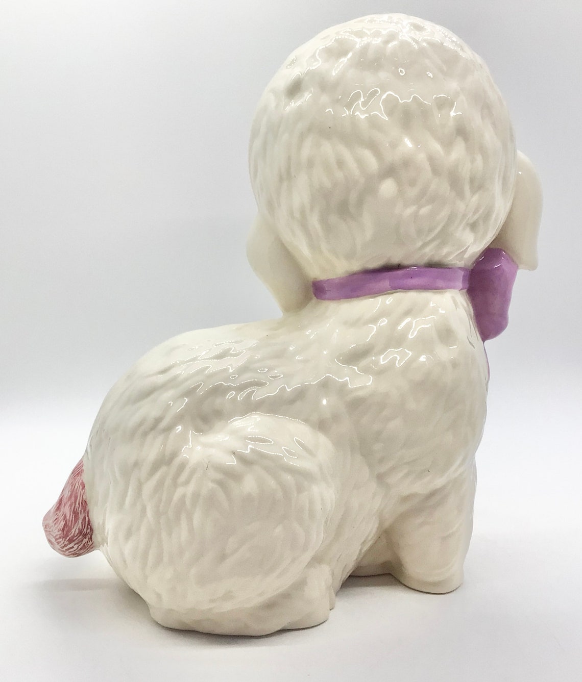 Vintage White Ceramic Lamb Figurine With Bow Kawaii Cute - Etsy