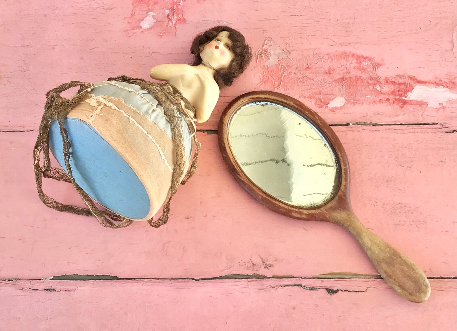 Aged Vintage Rustic Wood Hand Mirror Simple Minimalist for - Etsy