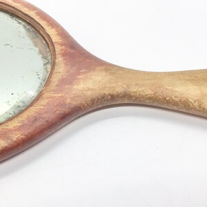 Aged Vintage Rustic Wood Hand Mirror Simple Minimalist for Repurpose or ...