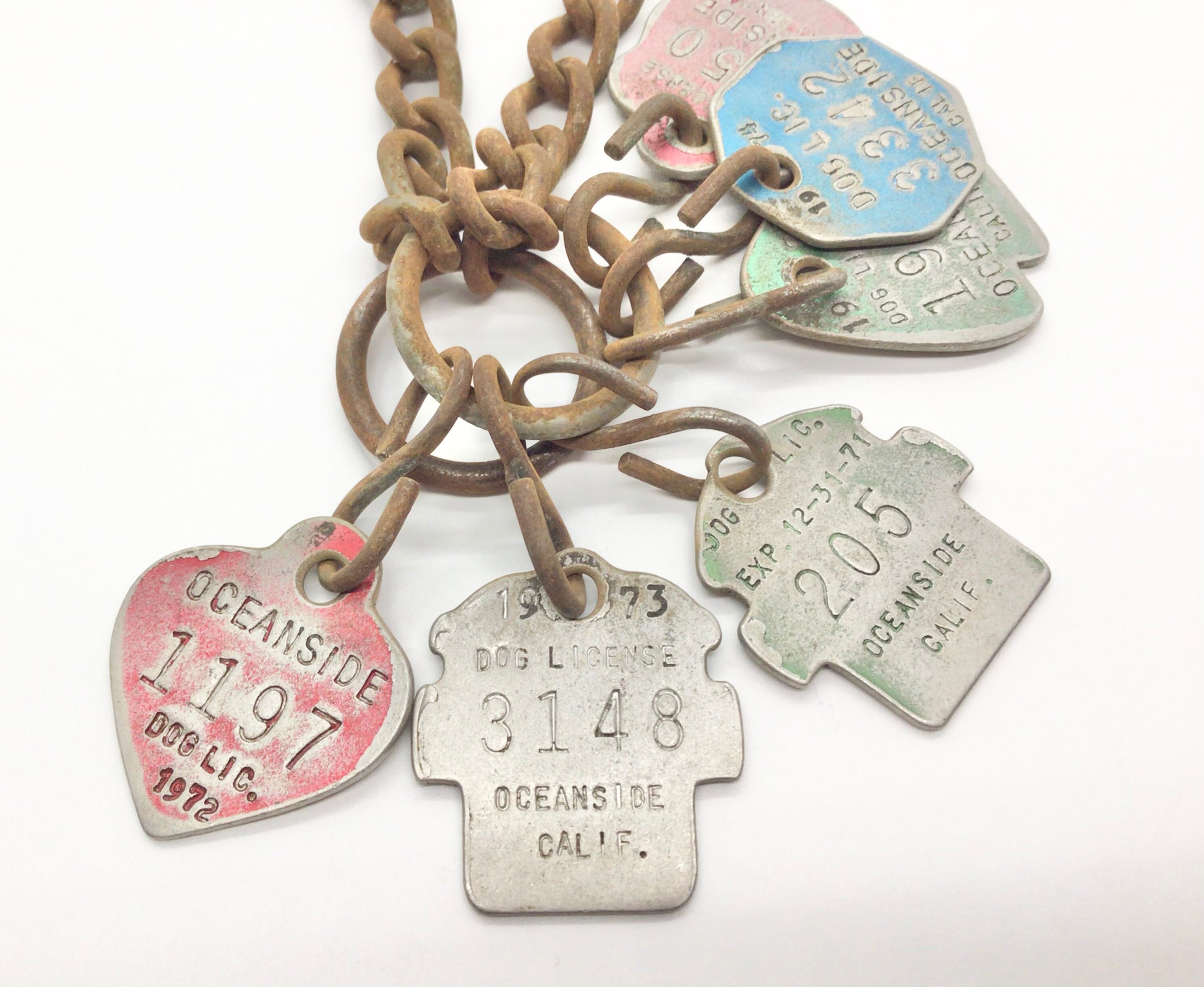 Vintage 1970s Lot of 6 Faded Color Metal Dog License Tags - Etsy UK