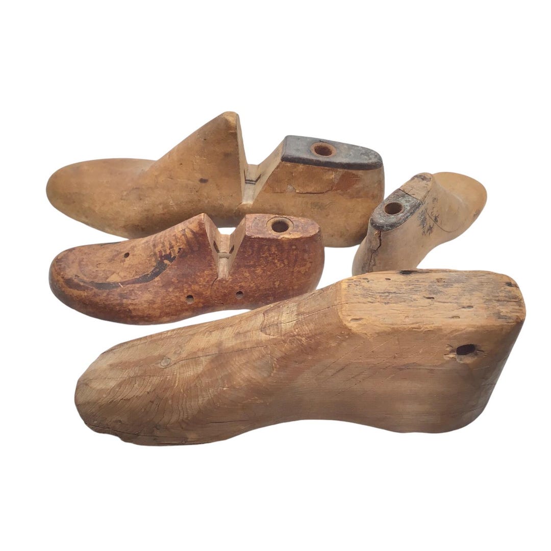 Vintage Lot 4 Cobbler Mold Shoe Forms Wood Rustic Decor Big and Small ...