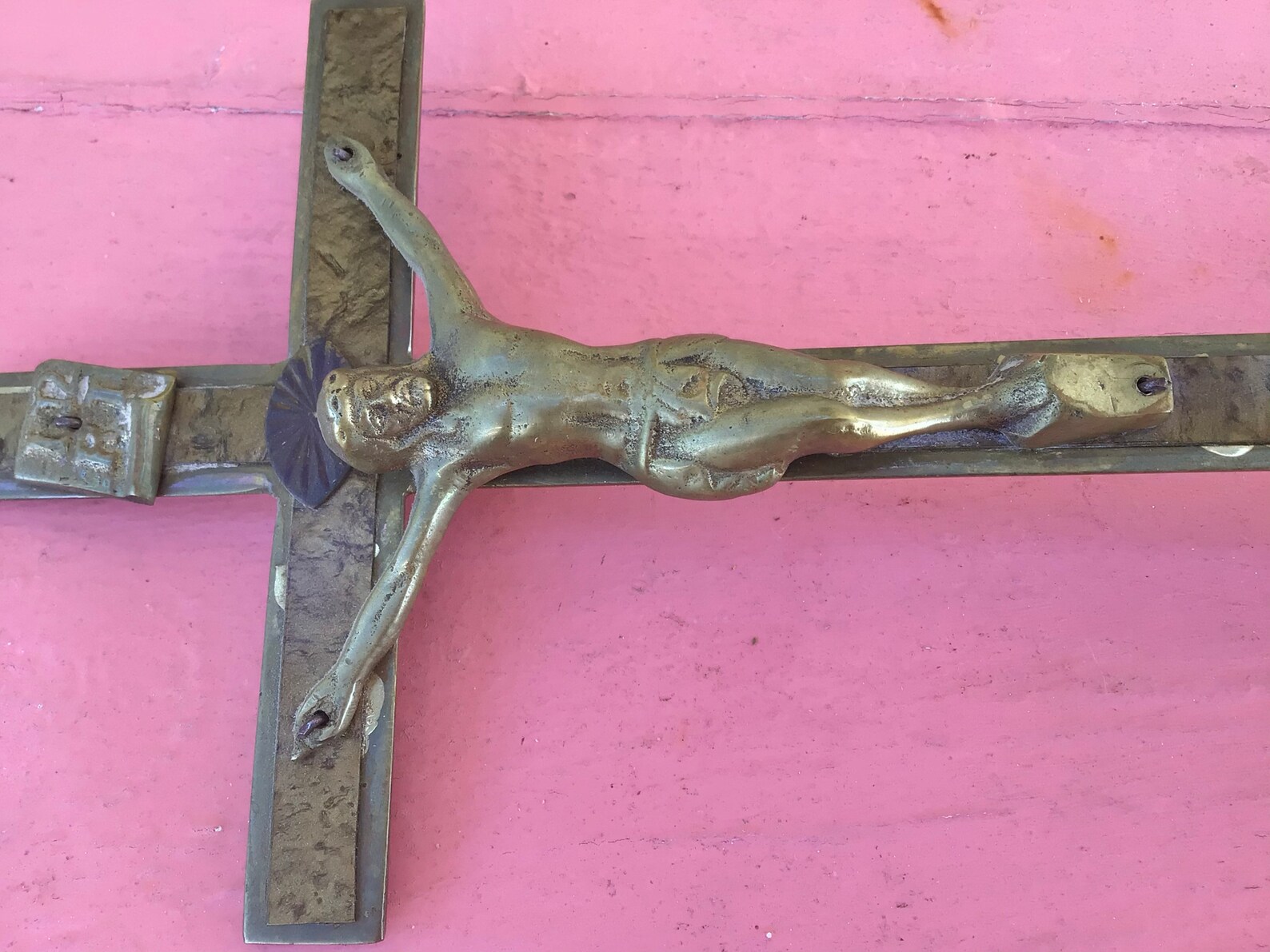 Vintage 1970s Brass Jesus Standing Altar Crucifix Cross Footed - Etsy