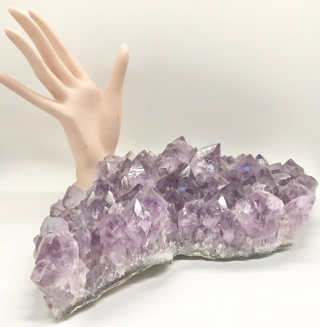 Very Large Vintage Amethyst Light Grape Jelly Point Crystals Geode Rock ...