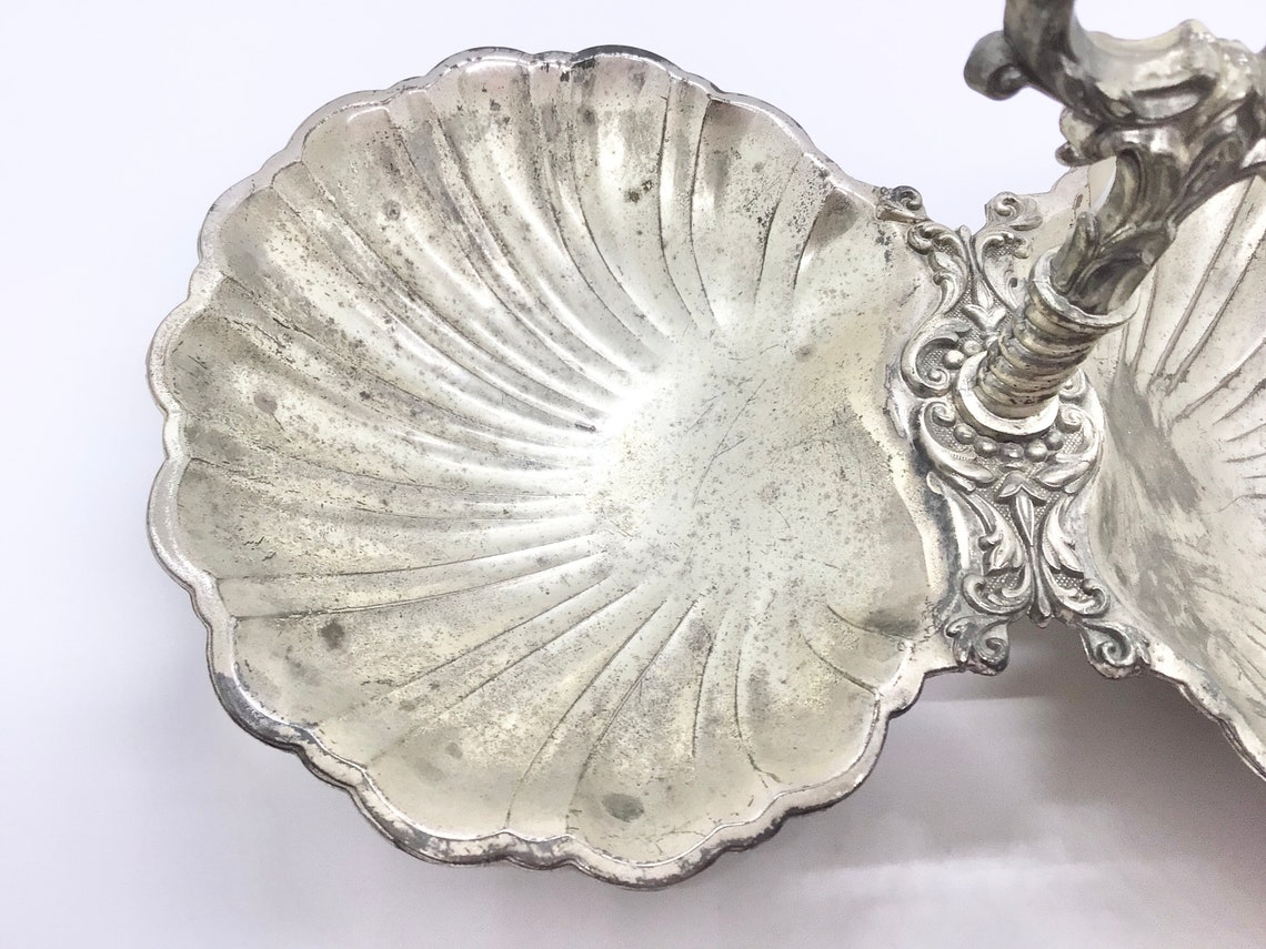 Distressed Vintage Sea Shell Silver Plate Metal Trinket Dish - Etsy