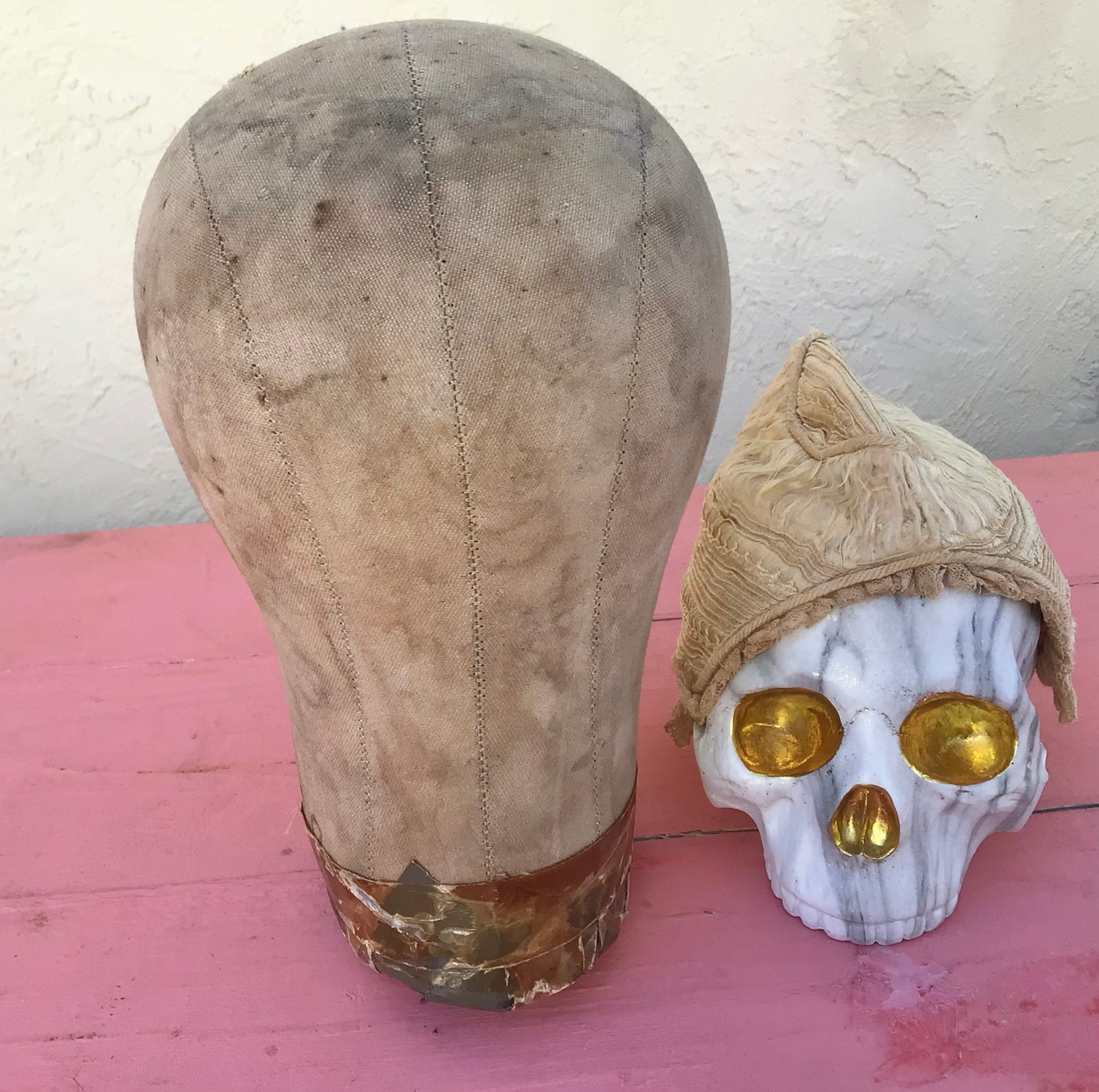 Distressed Timeworn Vintage 1940s Millinery Head Cotton Canvas | Etsy