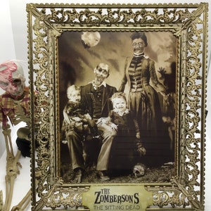 Vintage Filigree Frame Zombie Family the Zombersons the Sitting Dead ...