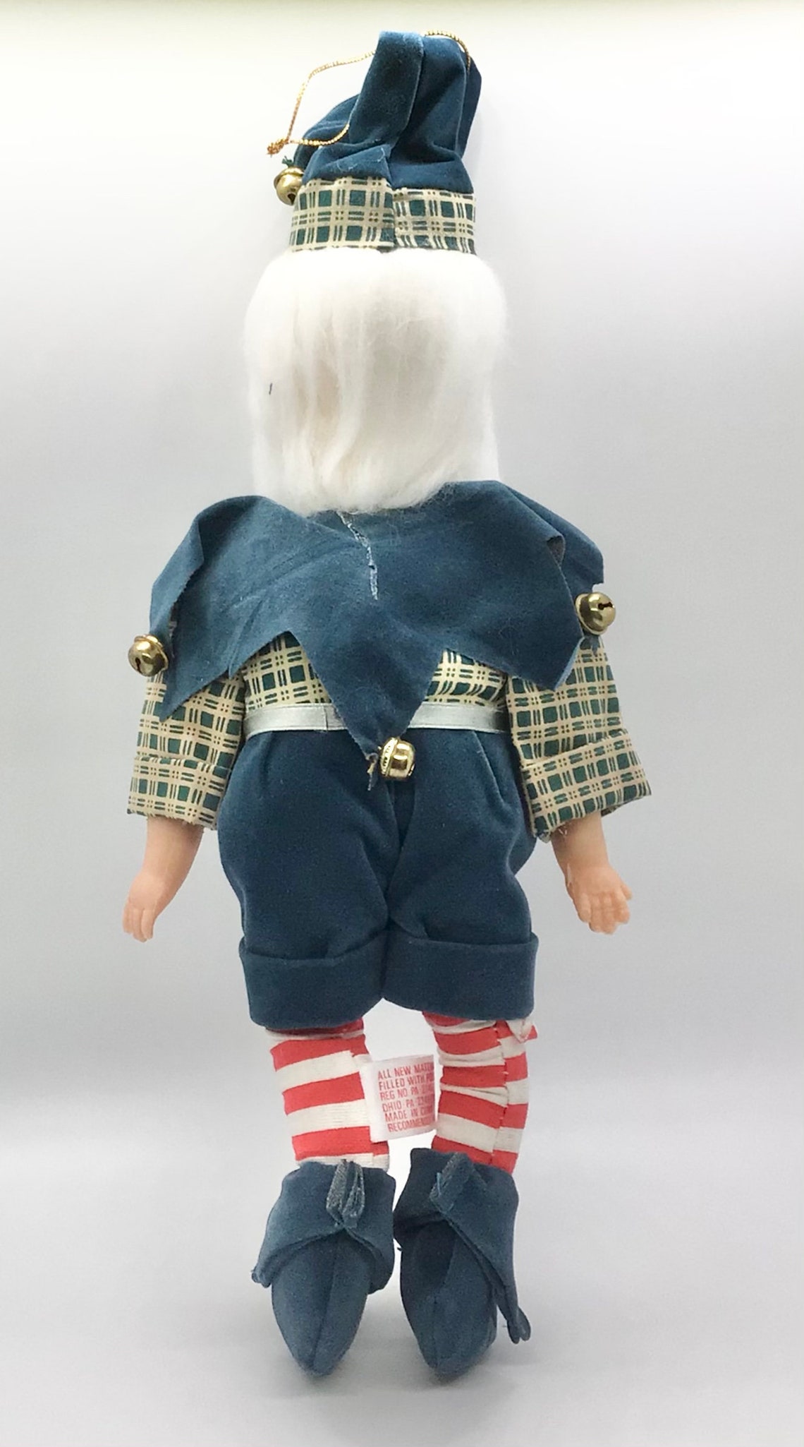 Vintage 80s Santa Claus in Green Elf Costume Doll Toy - Etsy