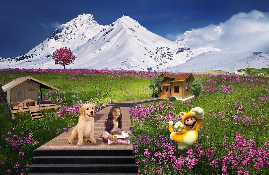 Two Seasons Background, Nature Backdrop, Nature Backdrop, Mountains ...