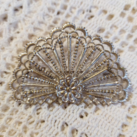 Fan Silvery Brooch, Fan Clothes Decoration, Fan Pin B… - Gem