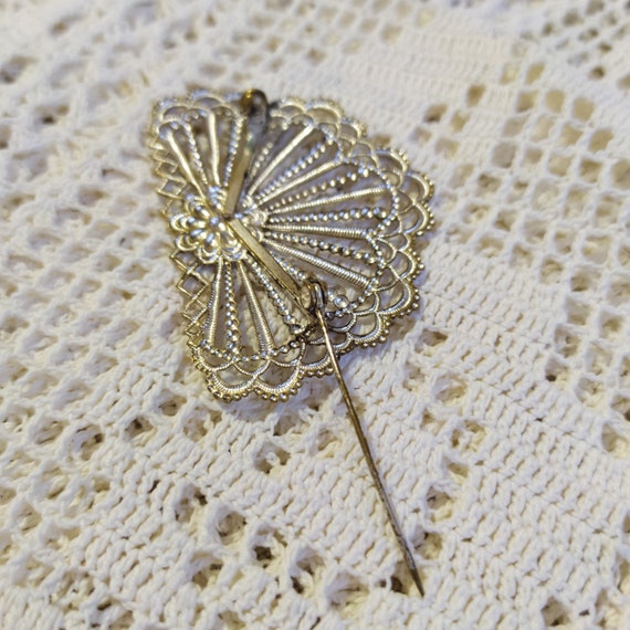 Fan Silvery Brooch, Fan Clothes Decoration, Fan Pin B… - Gem