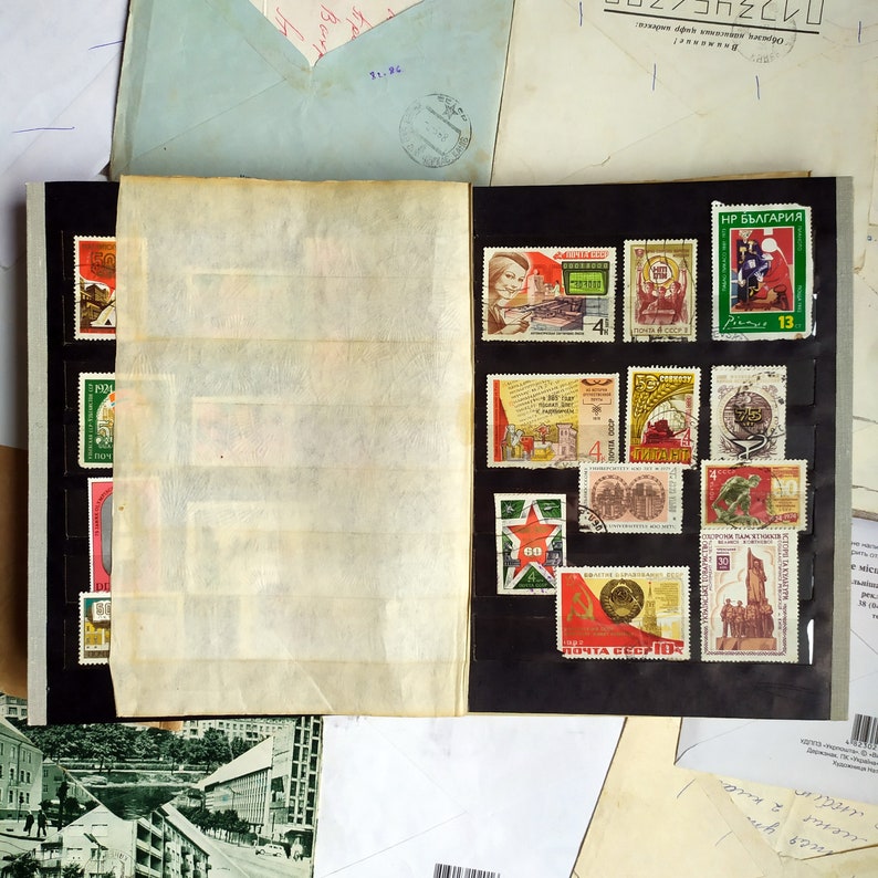 Soviet Postage Stamps Album 125 Pieces Postage Stamps - Etsy