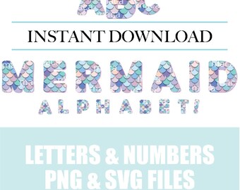 Mermaid Letters Svg | Etsy