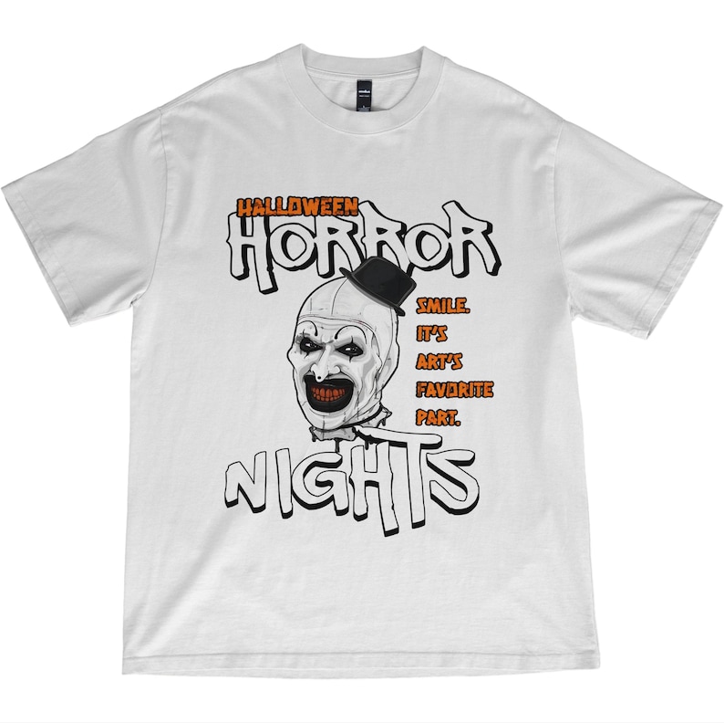 Terrifier T-shirt – 'smile, It's Art's Favorite Part' – Horror Clown ...