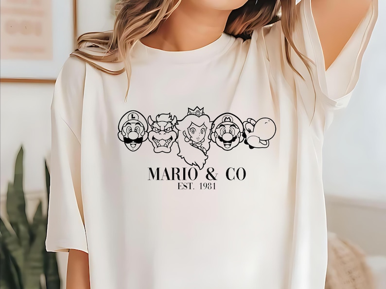 Mario Theme Park Vacation Tee: Super Mario Land Family Matching Shirt ...