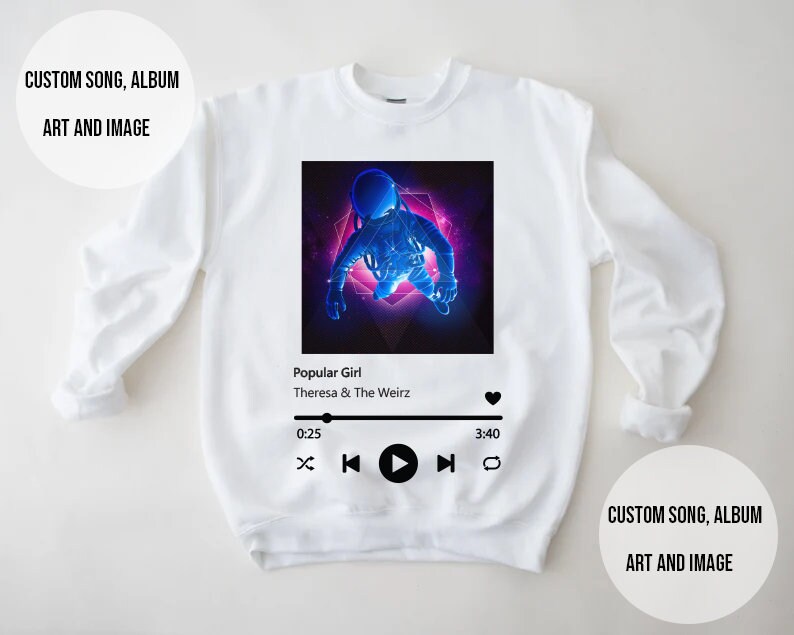 Custom Album Cover Shirt: Personalized Song Tee, Hoodie, Sweatshirt - Etsy