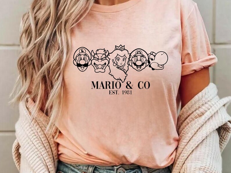 Mario Theme Park Vacation Tee: Super Mario Land Family Matching Shirt ...