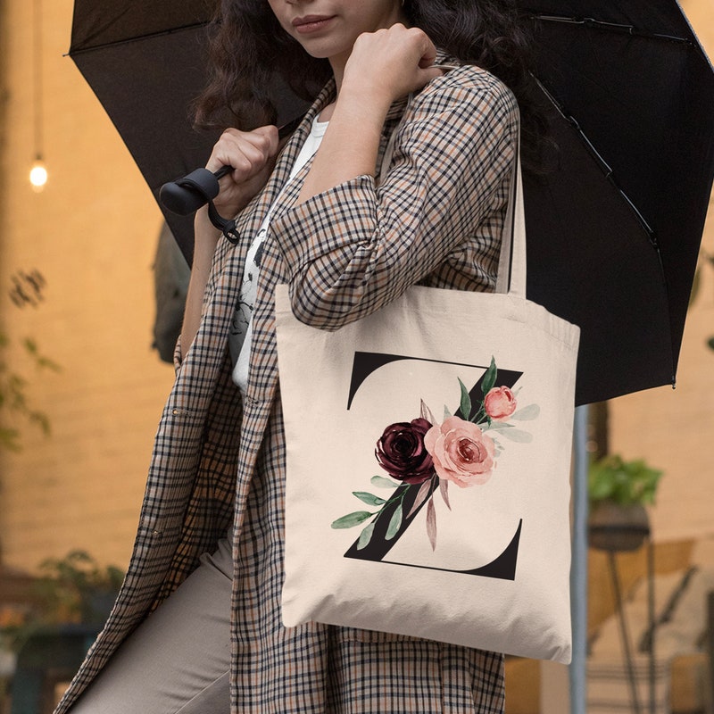 Initial Tote Bag - Etsy