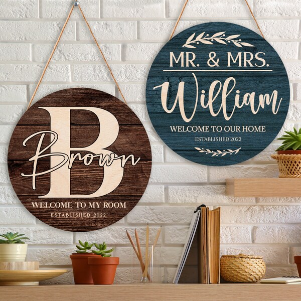 Circle Wood Family Sign - Etsy