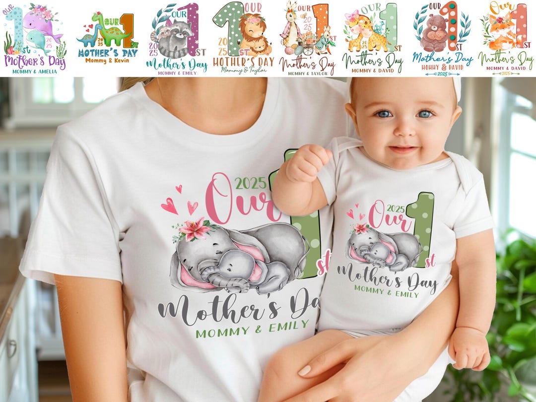 Our First Mother's Day Matching Tee, New Mom Gift, Mothers Day Matching ...