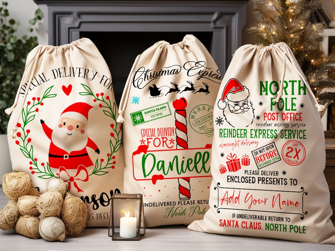 Christmas Large Santa Sack, Christmas Present Sack, Kids Christmas Gift ...