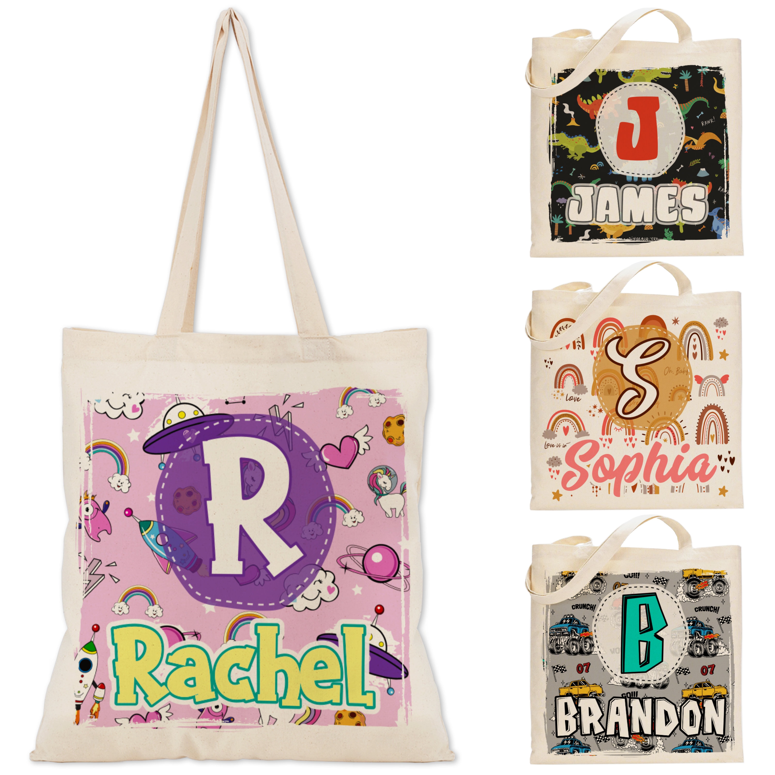 Personalized Kids Name Tote Bag Library Tote for Kids Children - Etsy