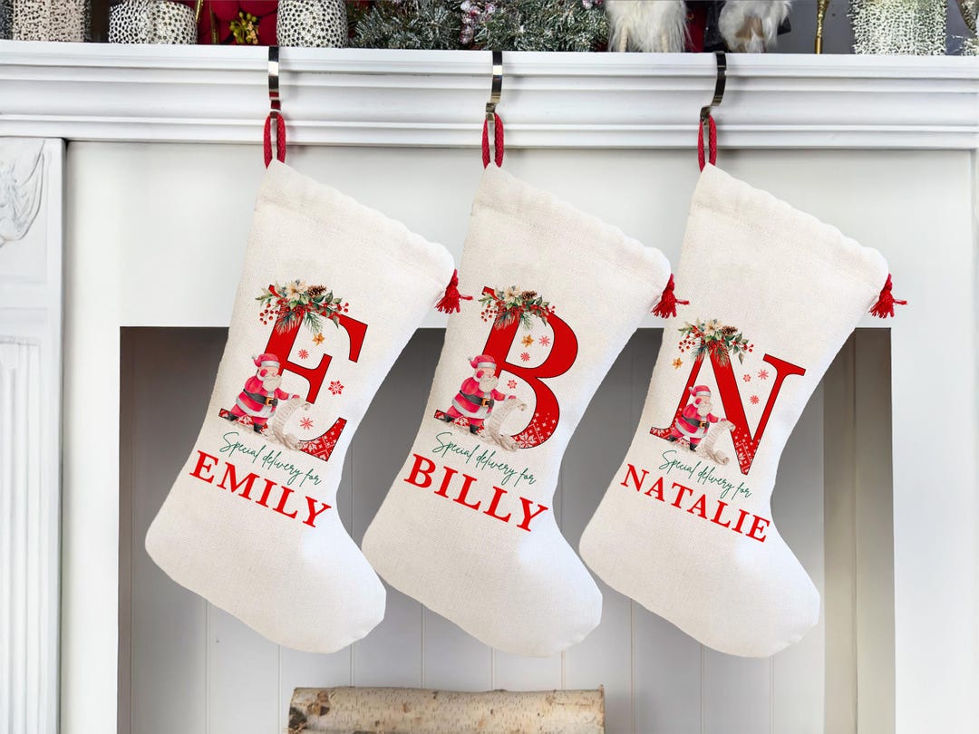 Personalized Santa Stocking With Name, Christmas Name Stocking ...