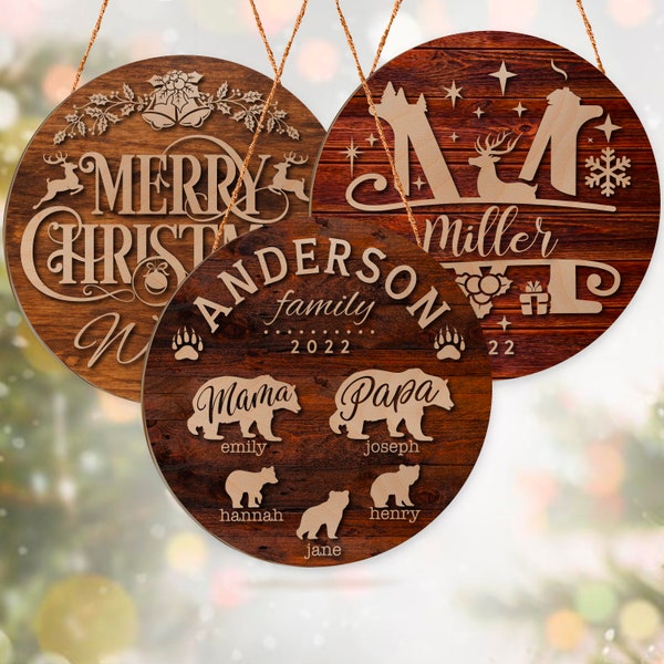 Christmas Wood Circle Signs - Etsy