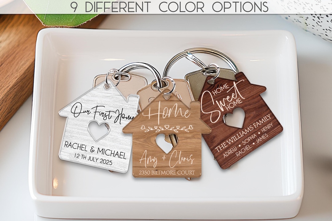 New Home Keychains, Housewarming Gift for Couple, Custom Our First Home ...
