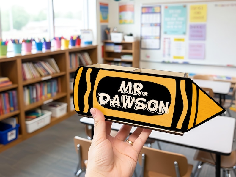 Teacher Pencil Holder, Personalized Teacher Name Gift, Student Gift for ...