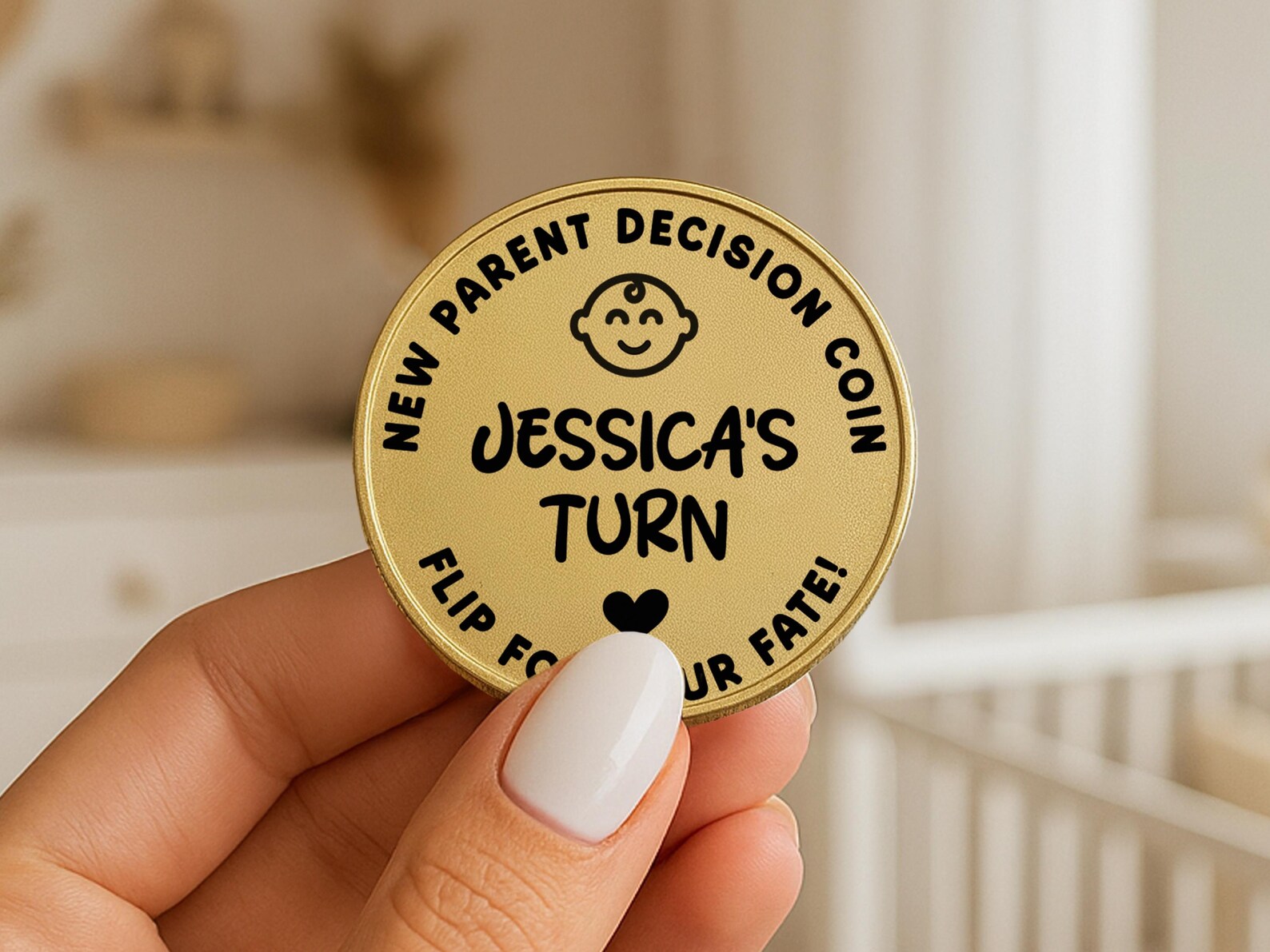 New Parent Decision Flip Coin, New Mom Gifts, Funny Decision Coin, Baby ...