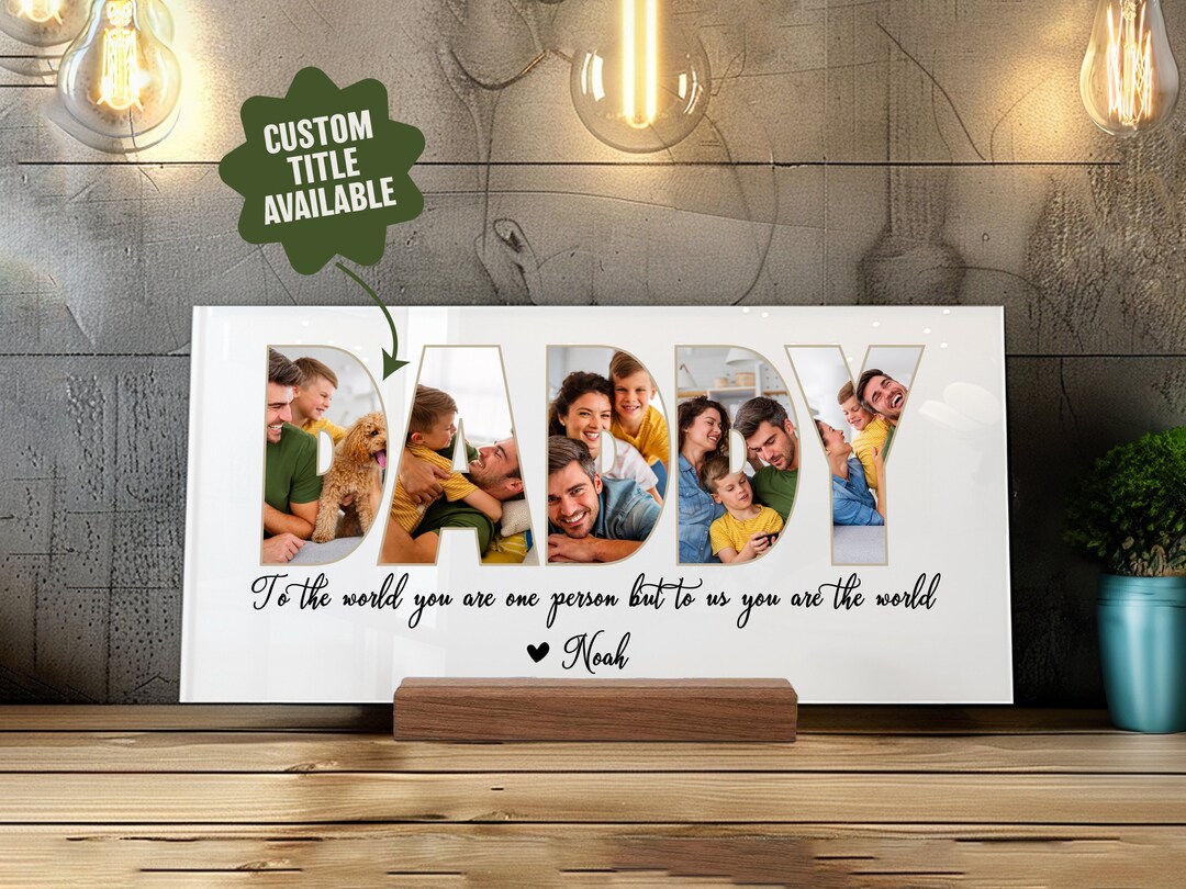 Personalized Photo Sign for Dad With Kids Name, Custom Father's Day ...