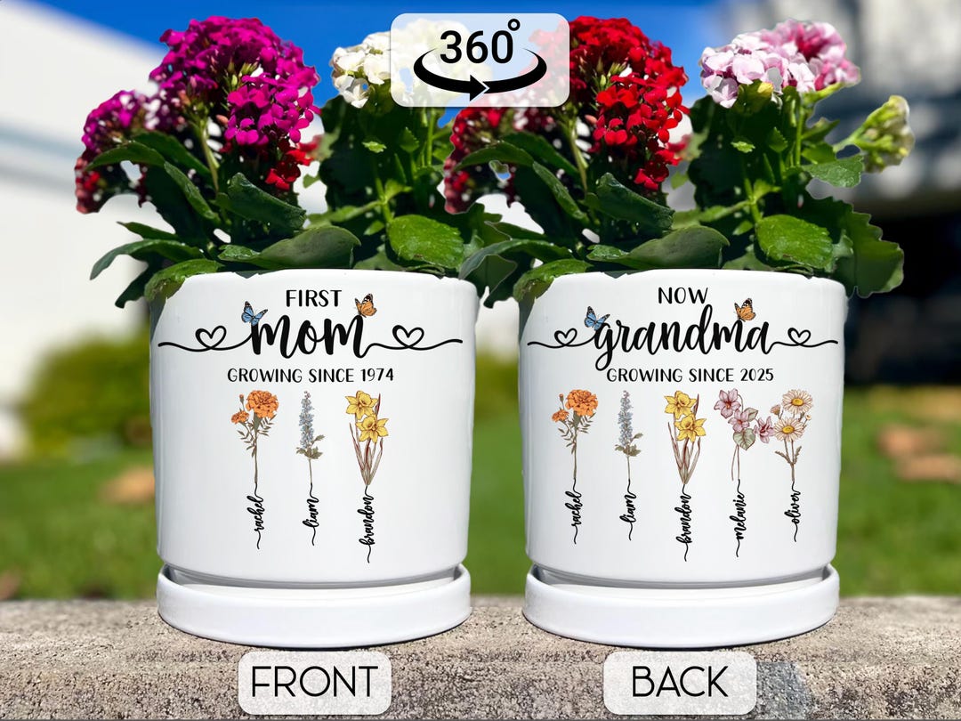 Personalized Grandma's Garden Plant Pot, First Mom Now Grandma Birthday ...
