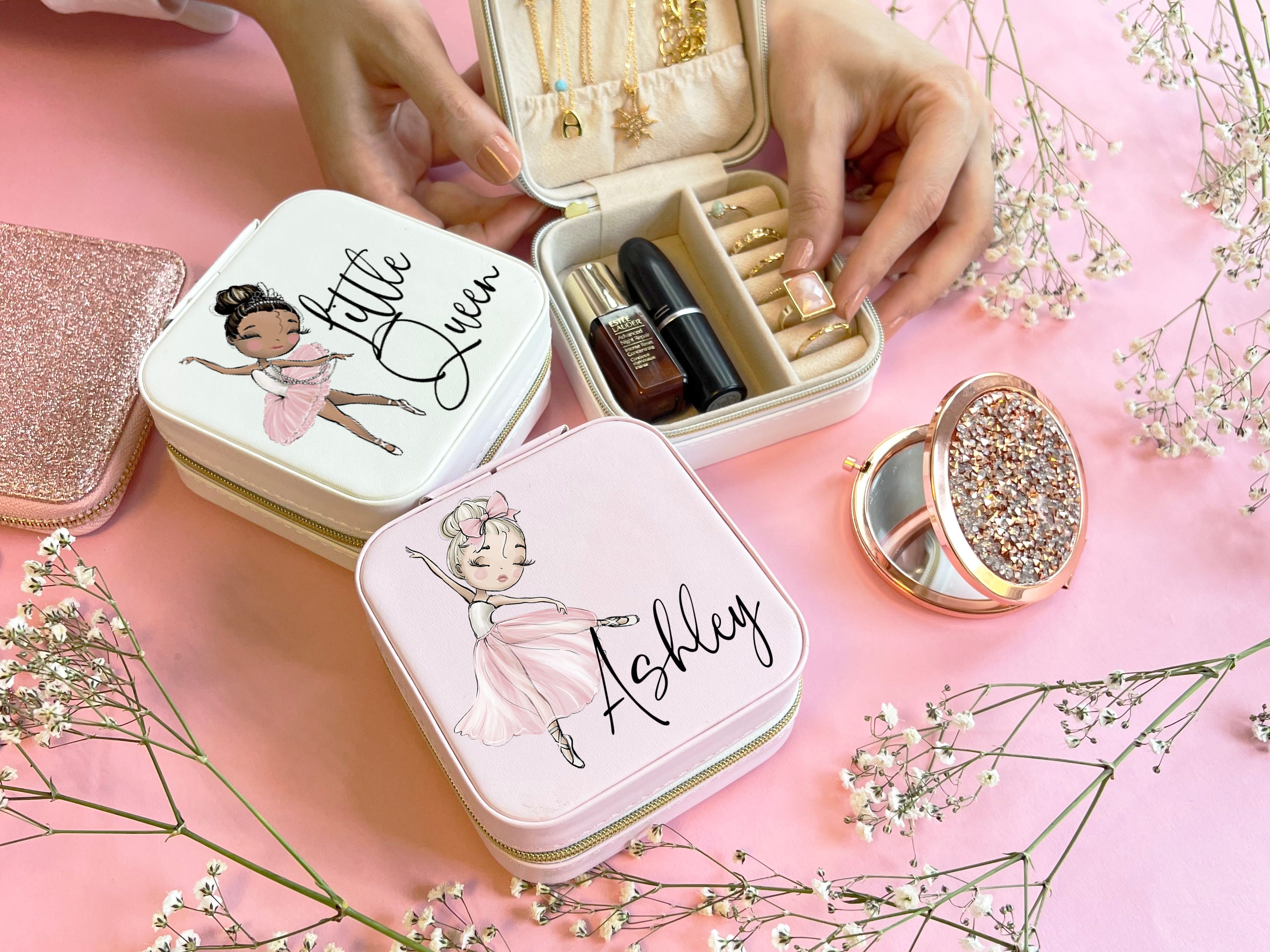 Personalized Princess Ballerina Jewelry Box, Pink Jewelry Box for ...