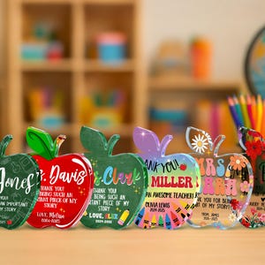 Teacher Appreciation Gifts, Apple Plaque for Teacher, Personalized ...
