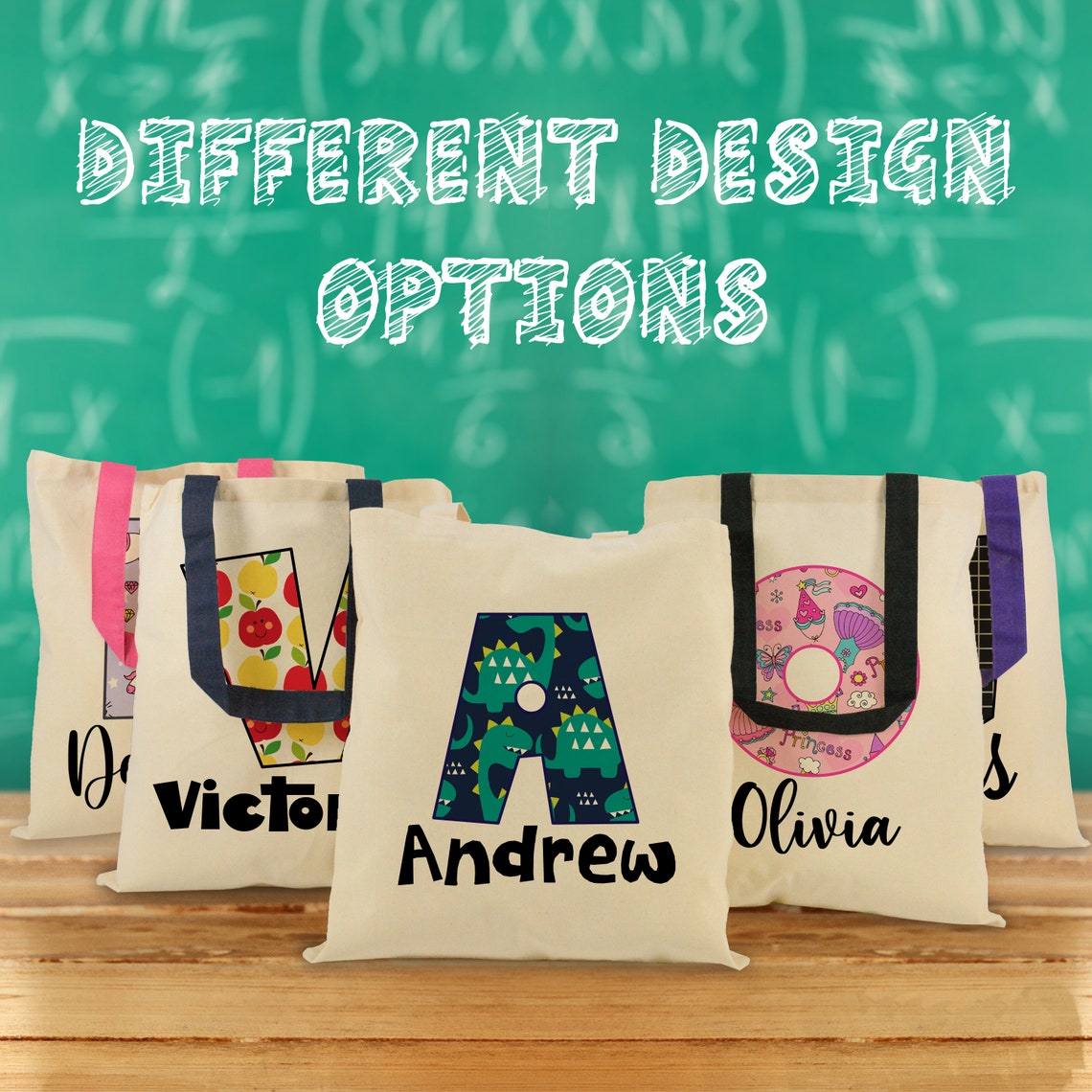 Personalized Kids Name Tote Bag Library Tote for Kids Children - Etsy
