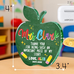 Teacher Appreciation Gifts, Apple Plaque for Teacher, Personalized ...