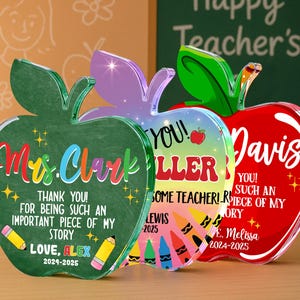Teacher Appreciation Gifts, Apple Plaque for Teacher, Personalized ...