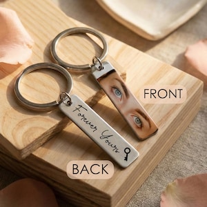 Custom Eye Photo Keychain Personalized Gifts for Him, Stainless Steel ...