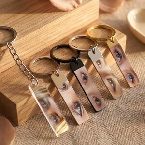 Custom Eye Photo Keychain Personalized Gifts for Him, Stainless Steel ...