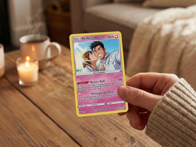 Anniversary Card, Retro Anime Photo Card, Personalized Valentine Gifts ...