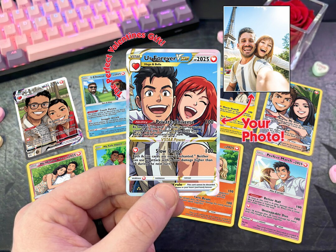 Anniversary Card, Retro Anime Photo Card, Personalized Valentine Gifts ...