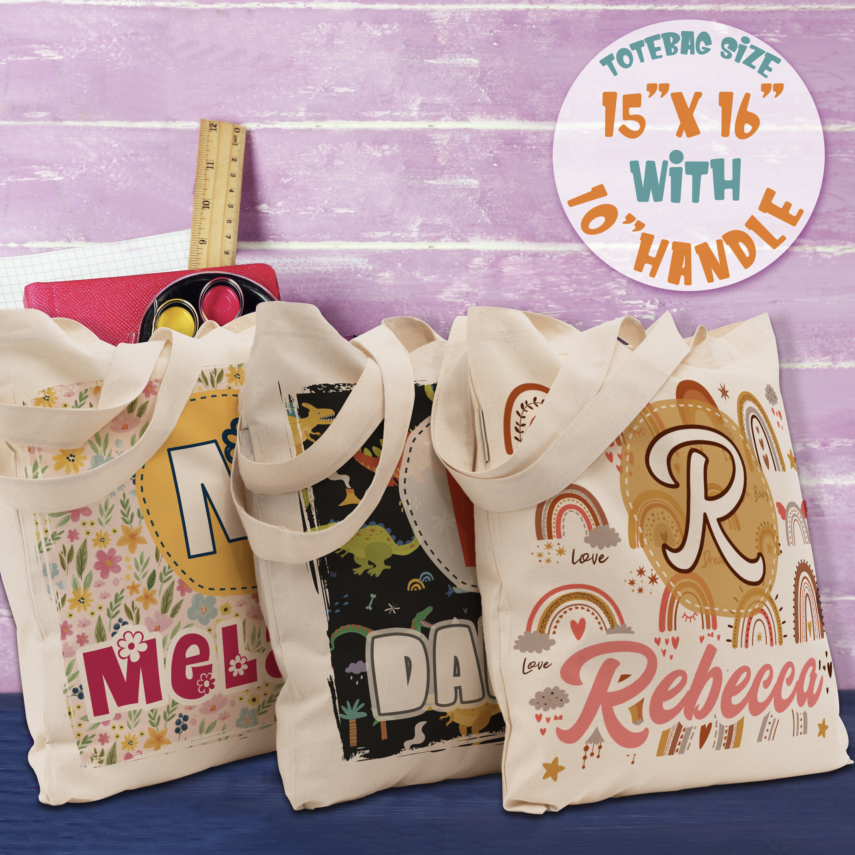 Personalized Kids Name Tote Bag Library Tote for Kids Children - Etsy