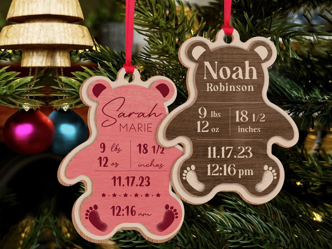 Personalized Baby's First Christmas Ornament, Custom Baby Name ...