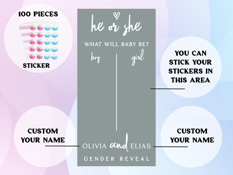 Baby Shower Party Decor, Gender Reveal Voting Board, Boy or Girl ...