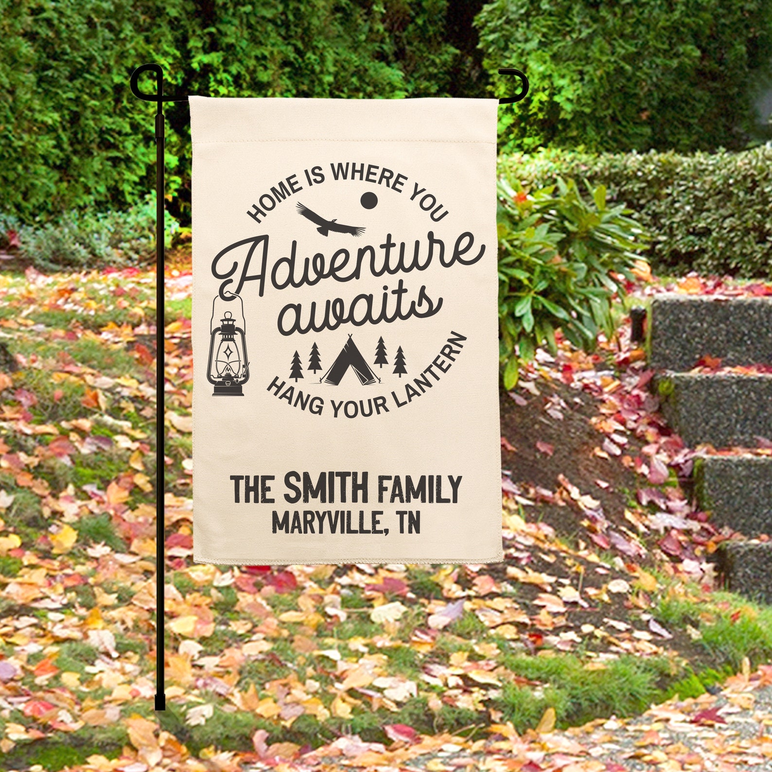 Personalized Camping Flag Camp Name Sign Custom Garden Flag Camper Gift ...