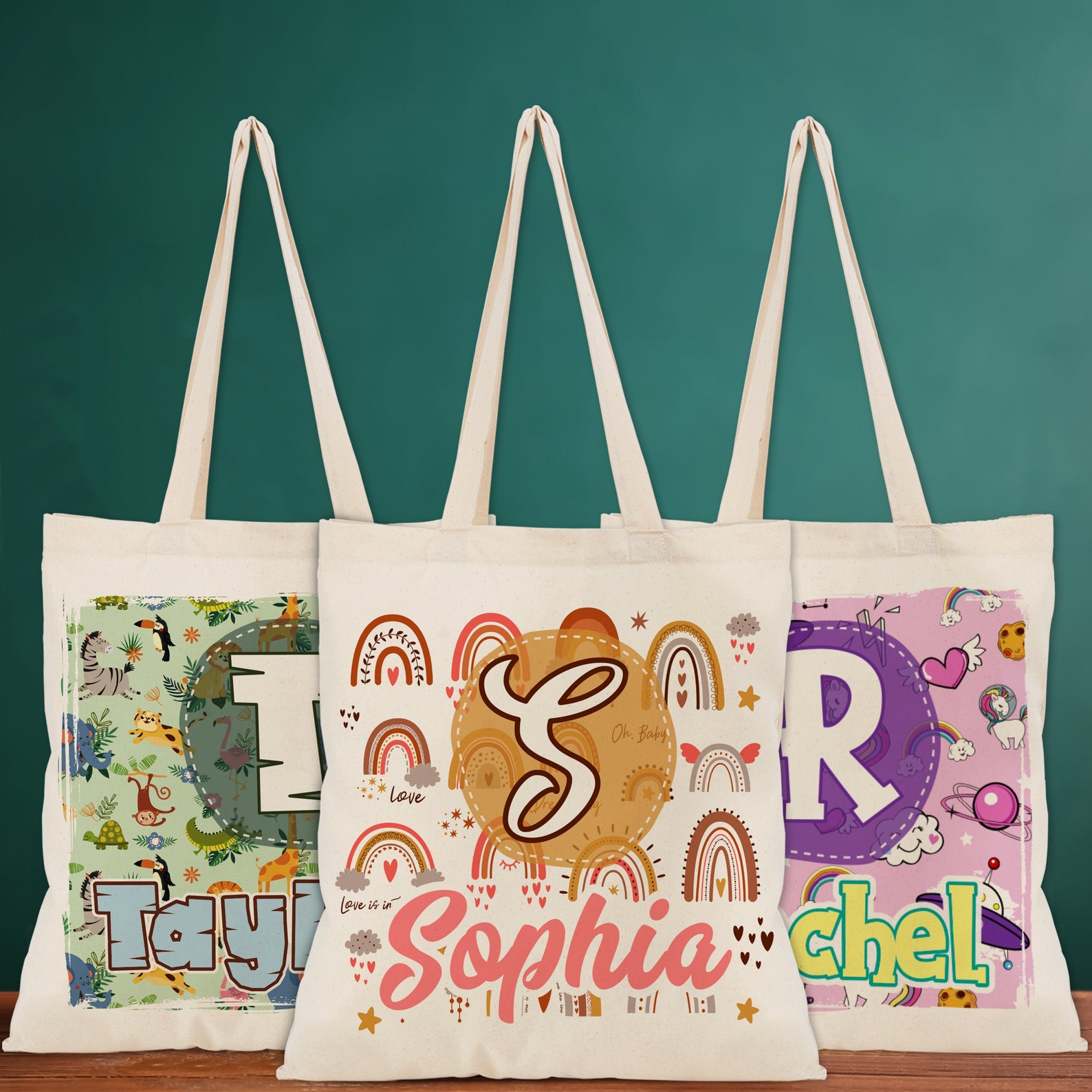 Personalized Kids Name Tote Bag Library Tote for Kids Children - Etsy